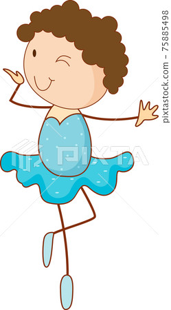 A doodle ballet dancer cartoon character isolated - Stock Illustration ...