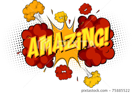 Word Amazing on comic cloud explosion background - Stock Illustration ...