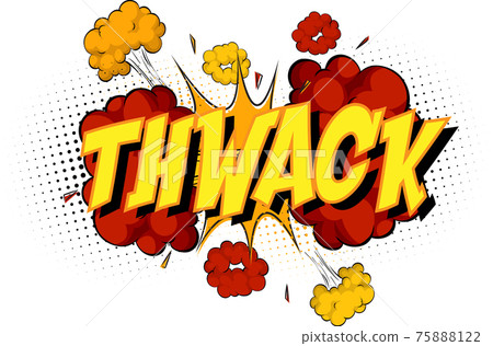 Word Thwack on comic cloud explosion background - Stock Illustration ...