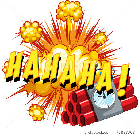 Comic speech bubble with ha ha text - Stock Illustration [75888308] - PIXTA