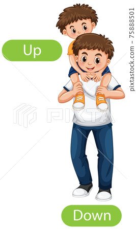 Opposite words with up and down - Stock Illustration [75888501] - PIXTA