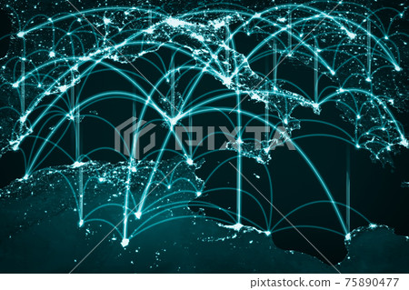 Europe network connection covering continent... - Stock Illustration ...
