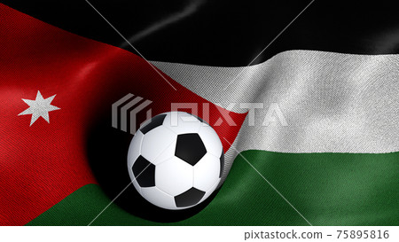 3D rendering of the flag of Jordan with a... - Stock Illustration ...