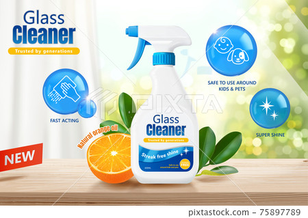 Glass cleaner ad template - Stock Illustration [75897789] - PIXTA