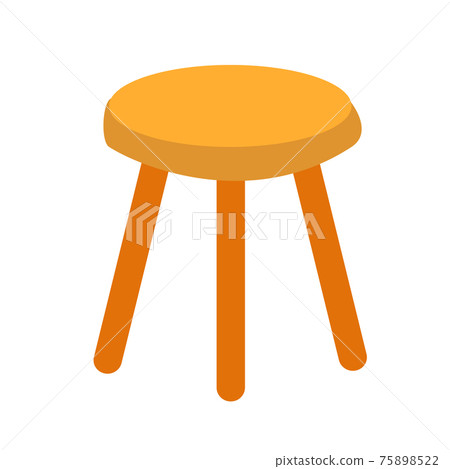 three legged stool icon on white background.... - Stock Illustration ...