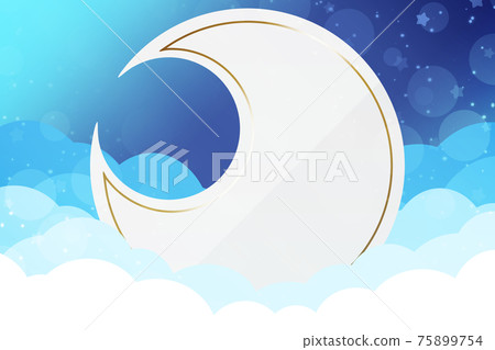 Cloud background rectangular crescent frame white - Stock Illustration ...