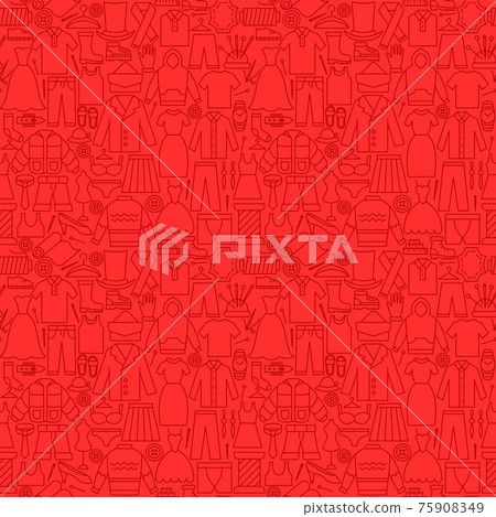 Clothing Line Seamless Pattern - Stock Illustration [75908349] - PIXTA