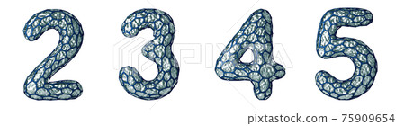 Number set 2, 3, 4, 5 made of realistic 3d... - Stock Illustration ...