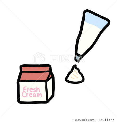 Simple and cute fresh cream illustration... - Stock Illustration ...