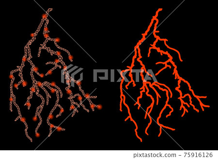Bright Mesh 2D Lightning with Flash Spots - Stock Illustration ...