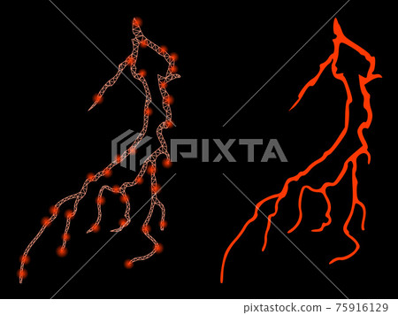 Bright Mesh Wire Frame Lightning with Flash Spots - Stock Illustration ...