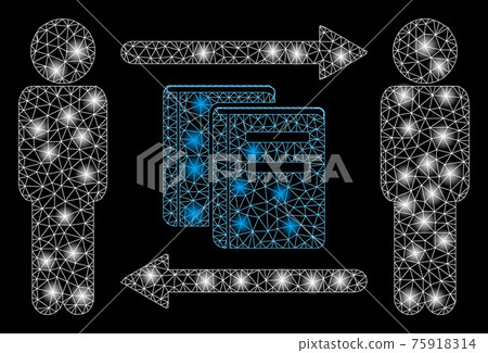 Flare Mesh 2D Persons Books Exchange with Flare... - Stock Illustration ...