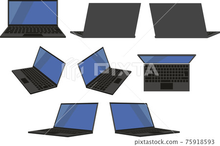 Laptop set by angle - Stock Illustration [75918593] - PIXTA
