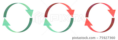 Circulating arrows red and green 3 sets - Stock Illustration [75927360 ...