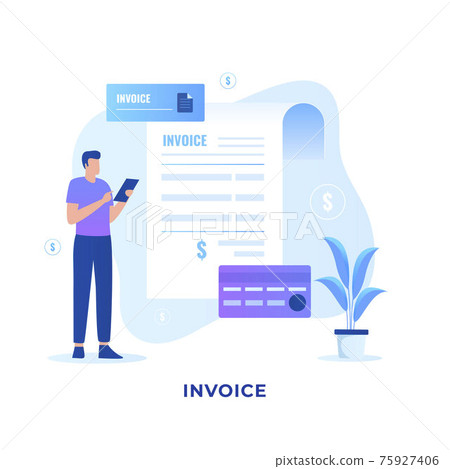 Invoice illustration concept design.... - Stock Illustration [75927406 ...
