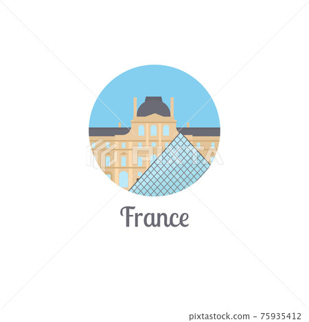 France landmark isolated round icon - Stock Illustration [75935412] - PIXTA