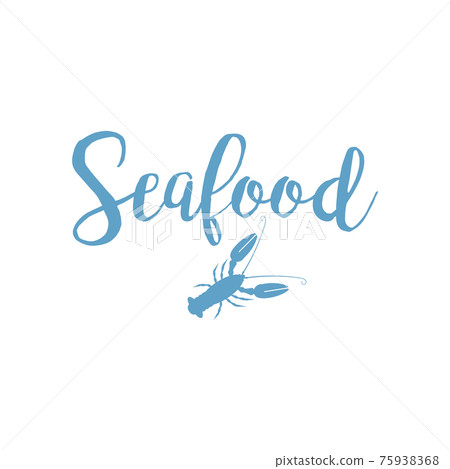 Seafood lettering design with lobster - Stock Illustration [75938368 ...