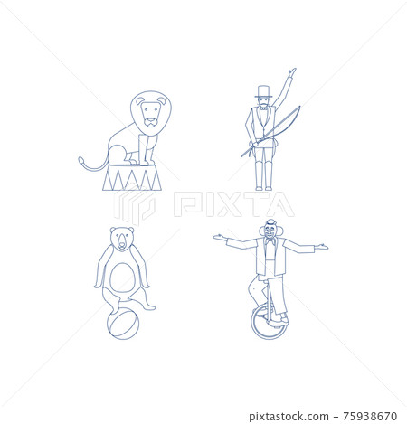 Circus line art icons - Stock Illustration [75938670] - PIXTA