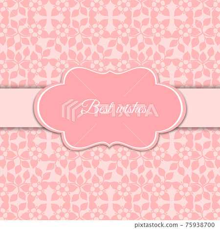 Cute romantic pink floral card - Stock Illustration [75938700] - PIXTA