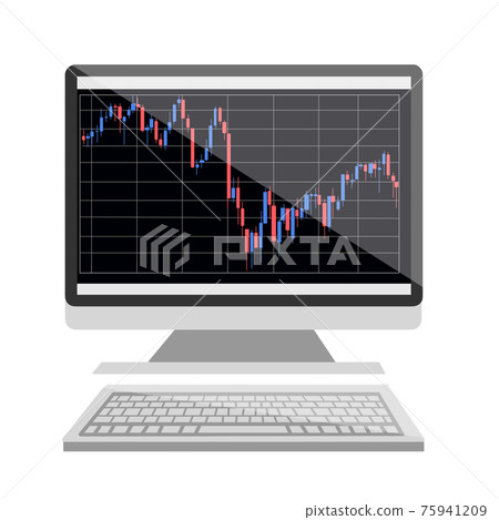 Desktop PC chart screen - Stock Illustration [75941209] - PIXTA
