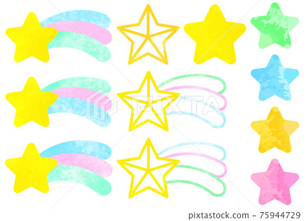 Shooting star and star variation - Stock Illustration [75944729] - PIXTA
