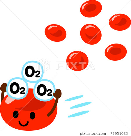 Red blood cell character carrying oxygen - Stock Illustration [75951083 ...
