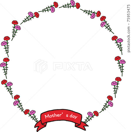 Carnation round frame - Stock Illustration [75953475] - PIXTA