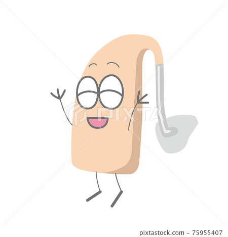 Illustration of a cute hearing aid character - Stock Illustration ...