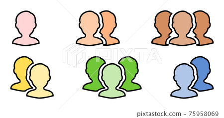 Multiple human line drawing icon set.... - Stock Illustration [75958069 ...