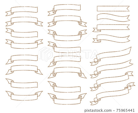 A set of simple line ribbons - Stock Illustration [75965441] - PIXTA