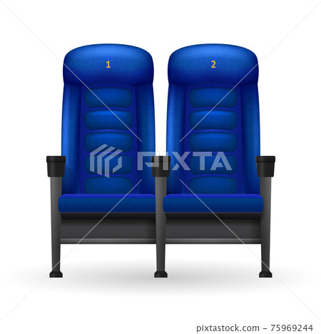 Blue Cinema Seats Illustration - Stock Illustration [75969244] - PIXTA