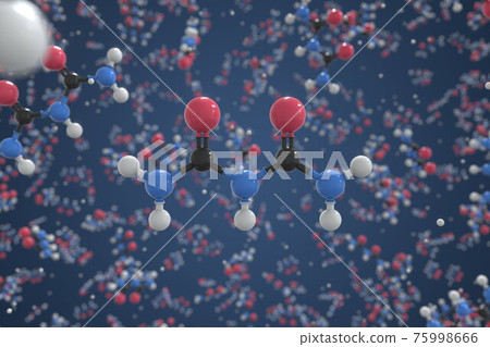 Molecule of biuret, ball-and-stick molecular... - Stock Illustration ...