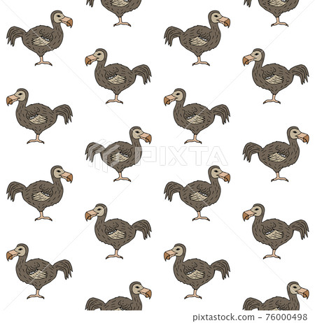 Vector seamless pattern of colored dodo bird - Stock Illustration ...