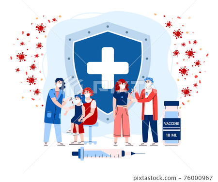 Population vaccination concept for immune,... - Stock Illustration ...