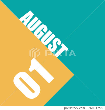 august 1st. Day 1 of month, illustration of... - Stock Illustration ...