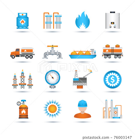 Gas Icons Set - Stock Illustration [76003147] - PIXTA