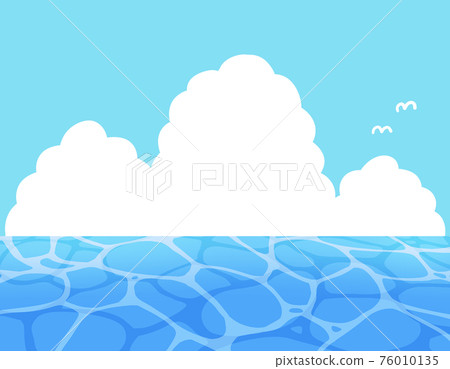 Simple sea and blue sky - Stock Illustration [76010135] - PIXTA