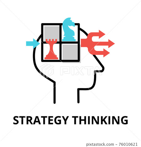 Icon concept of Strategy Thinking, brain... - Stock Illustration ...