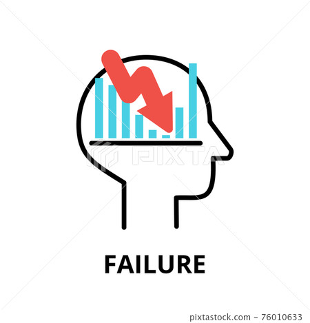 Icon concept of Failure, brain process collection - Stock Illustration ...