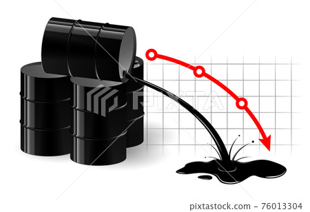 The chart of the fall in the oil price. Black... - Stock Illustration ...