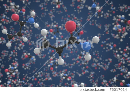 Acrylamide molecule, ball-and-stick molecular... - Stock Illustration ...