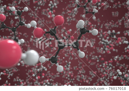 Molecule of angelic acid, ball-and-stick... - Stock Illustration ...