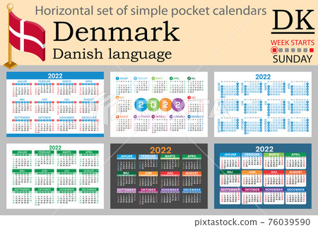 Denmark horizontal pocket calendar for 2022.... - Stock Illustration ...