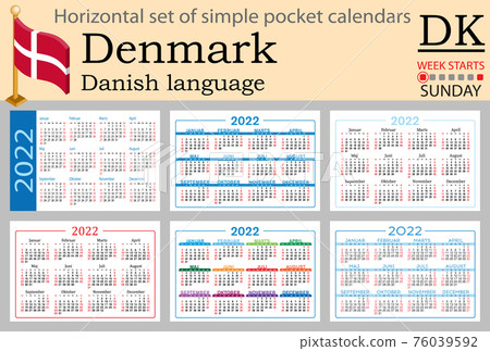 Denmark horizontal pocket calendar for 2022.... - Stock Illustration ...