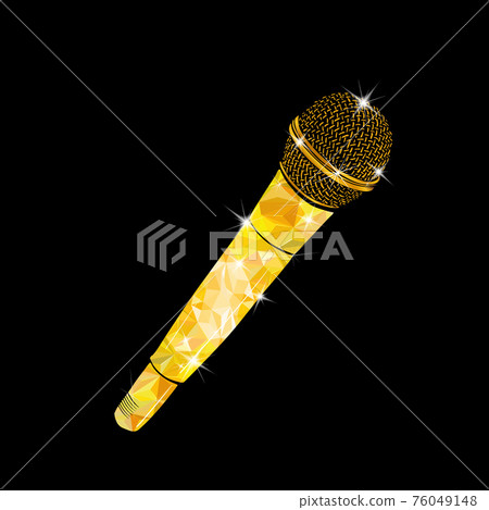 Gold microphone. Mic vector icon. Cartoon... - Stock Illustration ...
