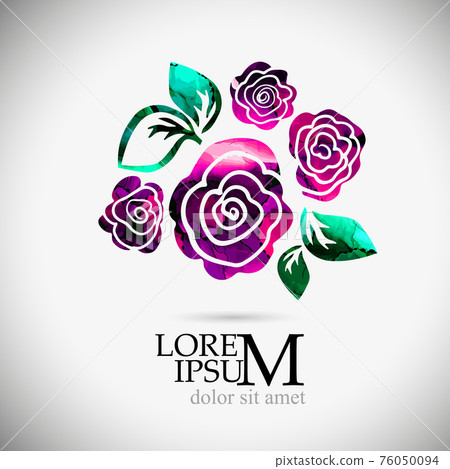 Logo is a simple purple roses . Vector... - Stock Illustration ...