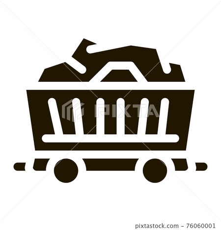 coal cart icon Vector Glyph Illustration - Stock Illustration [76060001 ...