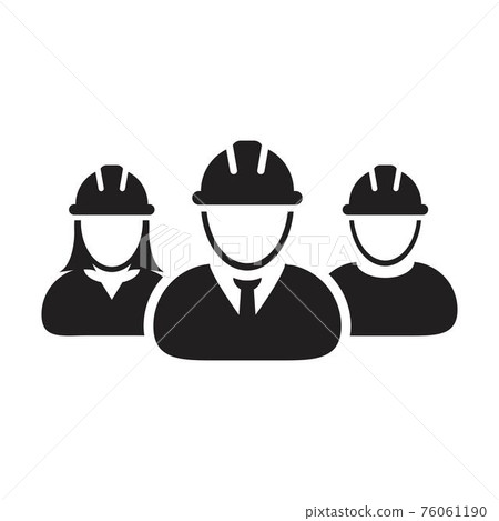 Construction worker icon vector group of... - Stock Illustration ...