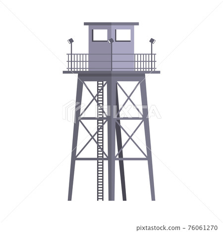 Tall Military Observation Tower as Structure... - Stock Illustration ...