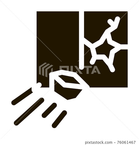 stone-broken window icon Vector Glyph Illustration - Stock Illustration ...